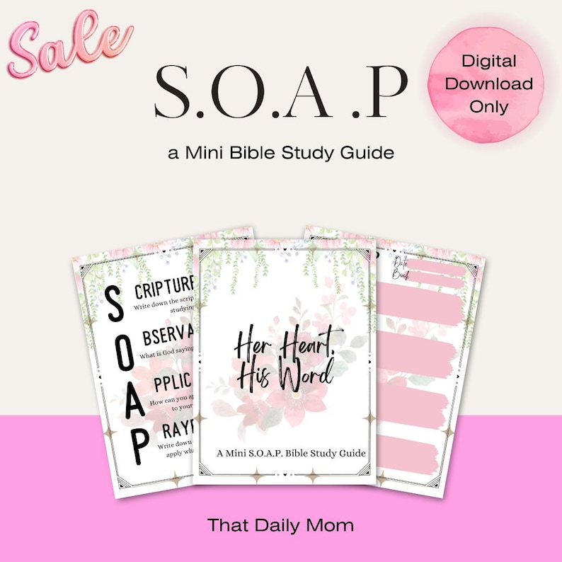 SOAP Bible Study Worksheet Printable, Women Scripture Printable, SOAP ...