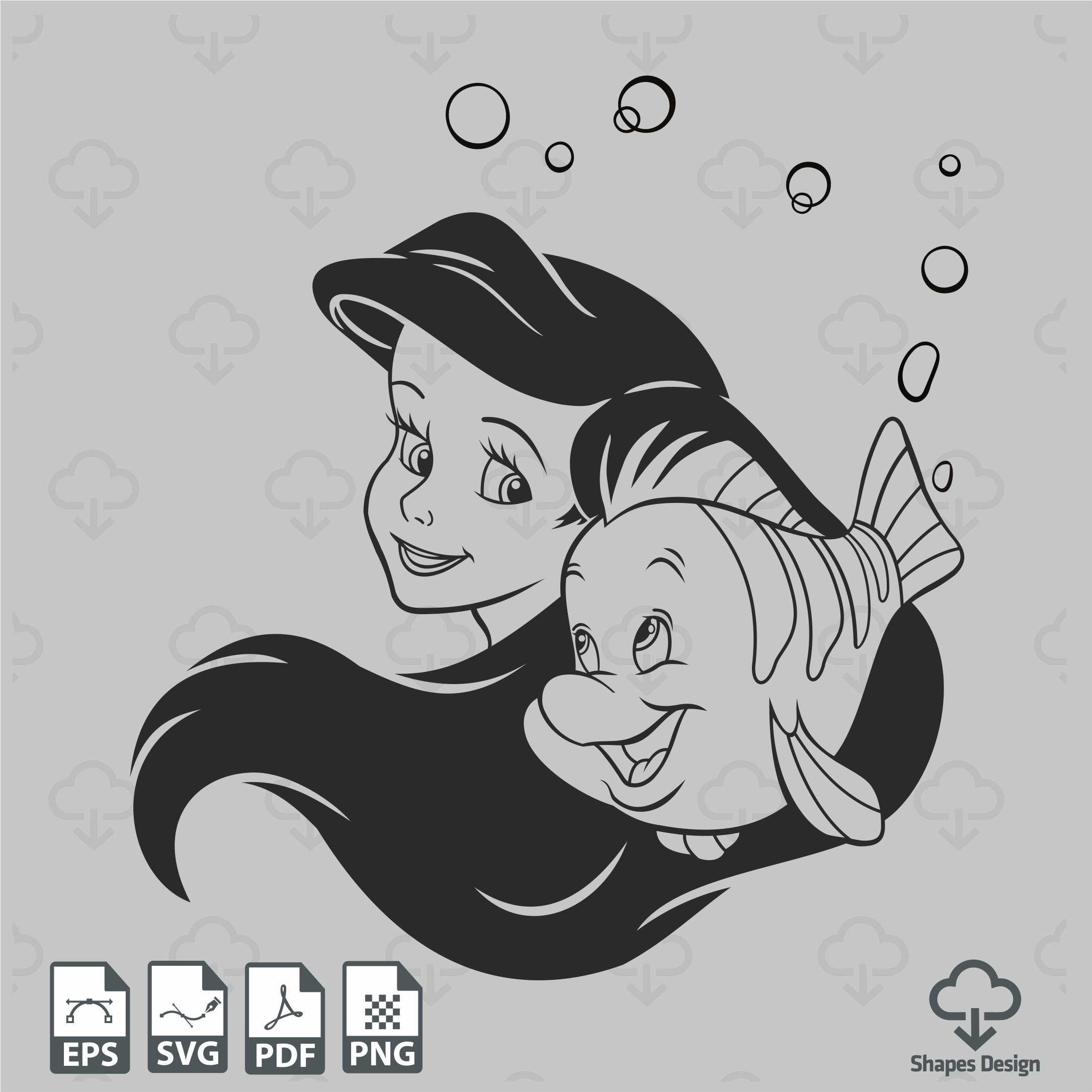 Disney Ariel El vector sirenita Ariel La Sirenita SVG Ariel | Etsy