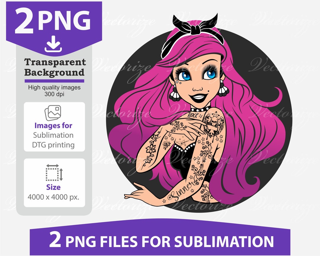 Punk Princess Mermaid PNG Sirenita Ariel Punk Png Descarga - Etsy Australia