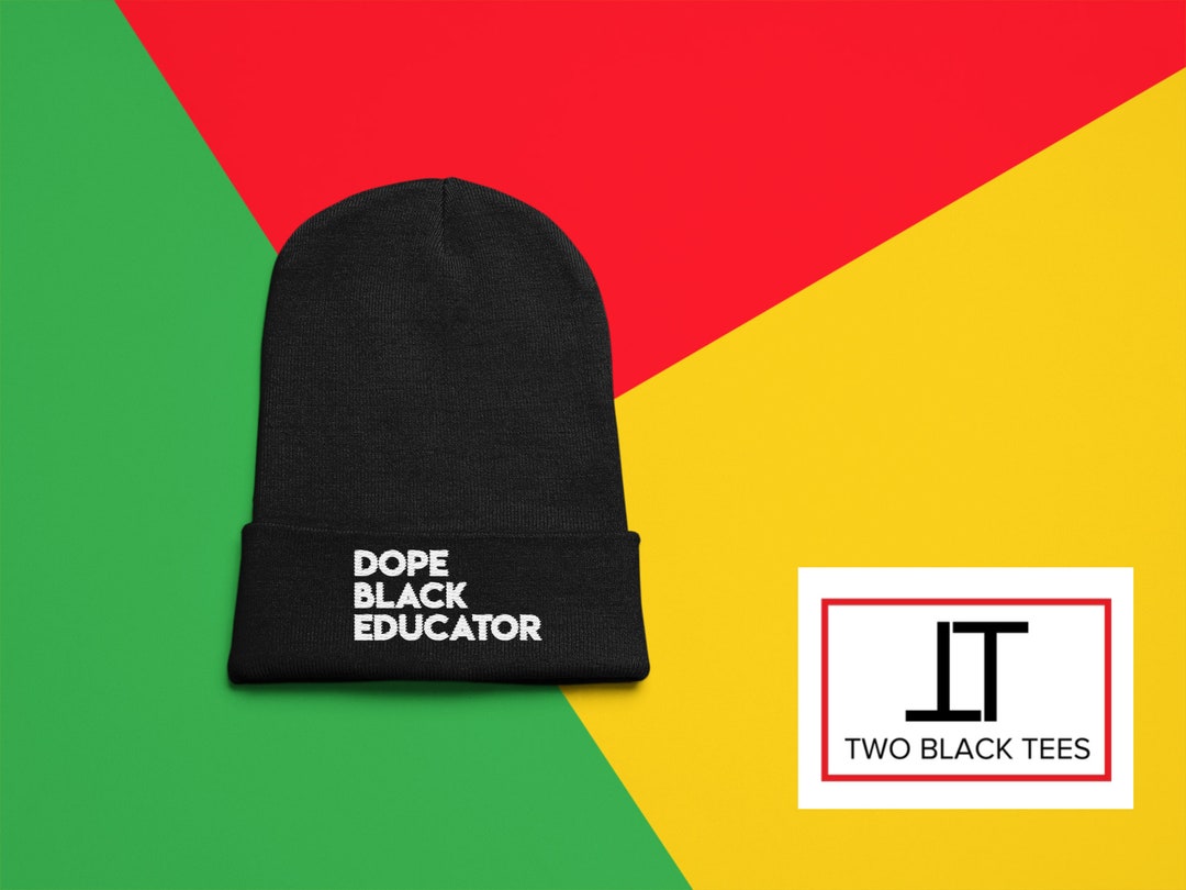 Dope Black Educator Solid Black Cuffed Toboggan Beanie Winter Hat ...