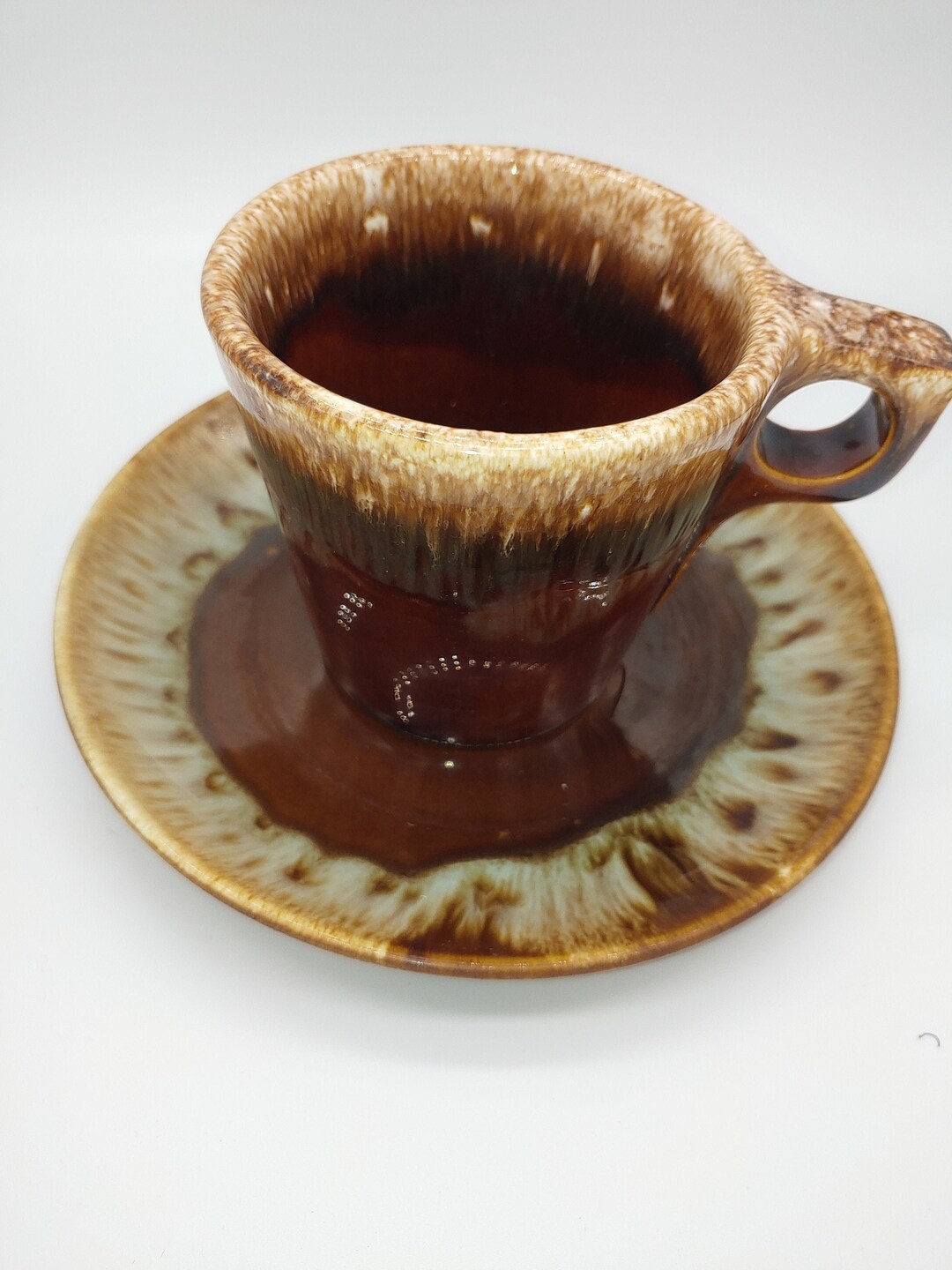 Vintage Hull Pottery Drip Glazed Coffee Cup, Brown, Vintage Coffee Mug ...
