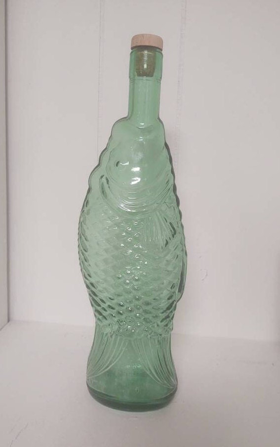 Vintage Green Fish Bottle Fish Vase - Etsy