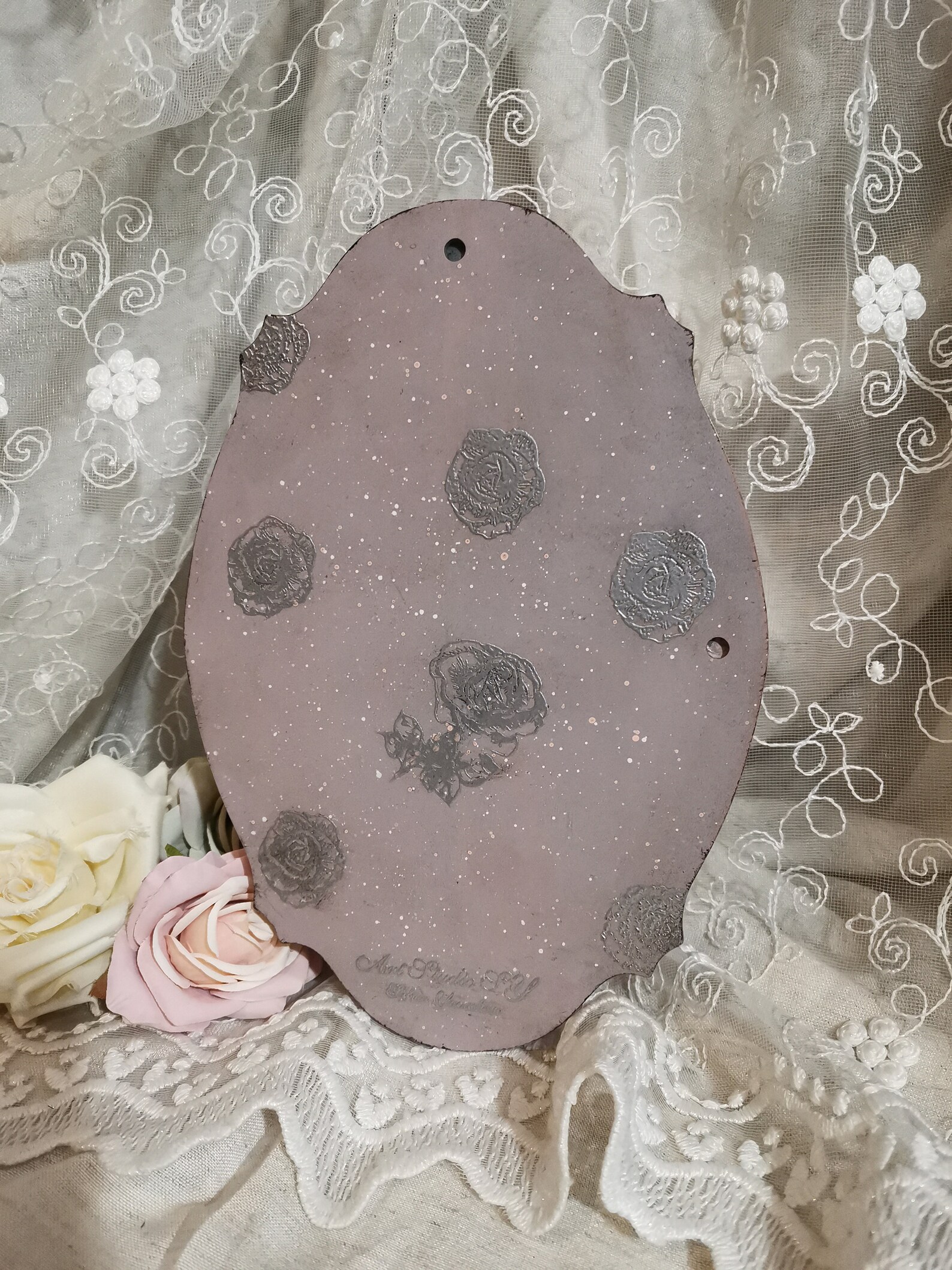 Decoupage Ashy Rose & Grey Wall Decor Roses Print Wall Art Decoupage Picture Wood Wall Art Signs ...