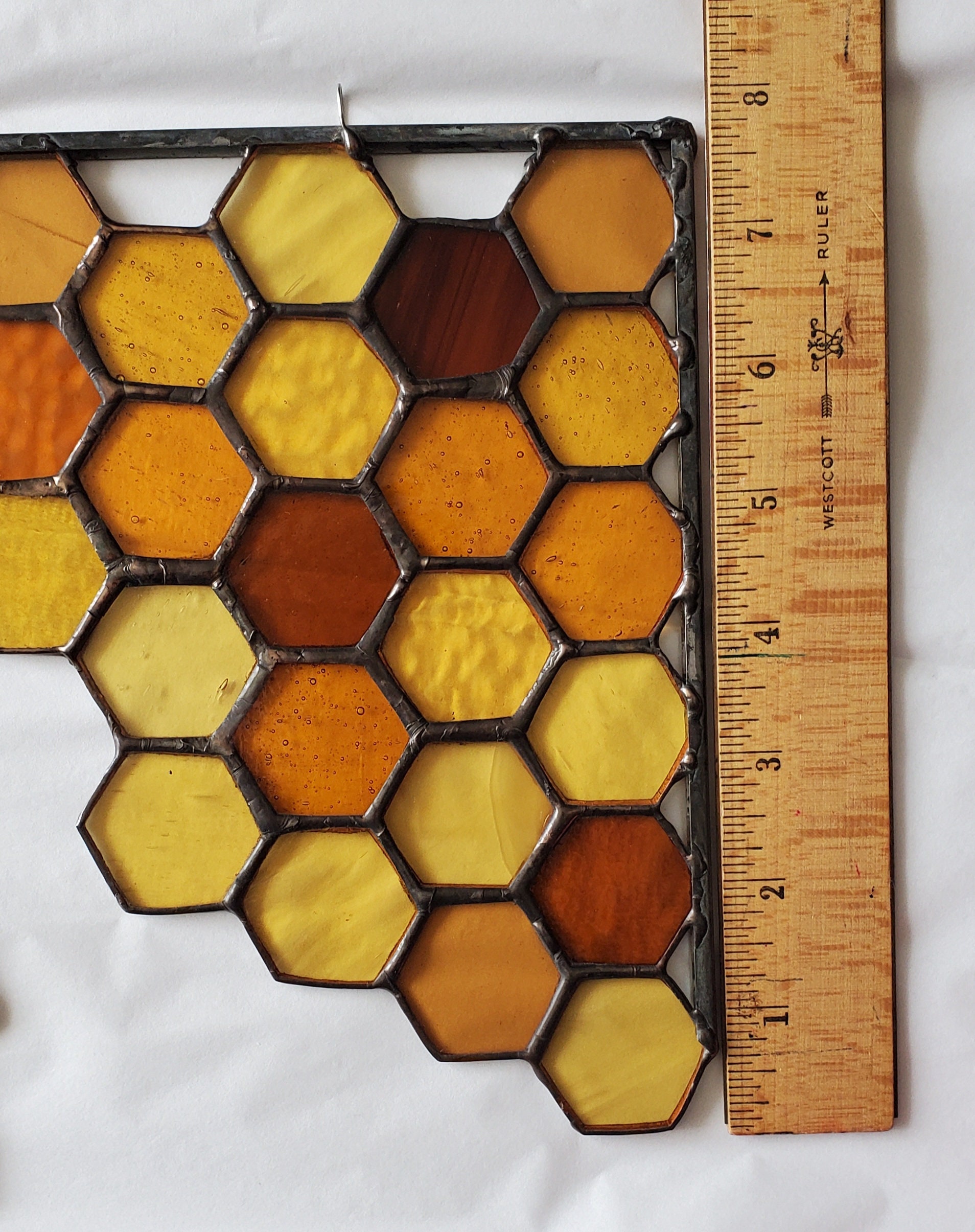 Stained Glass Corner Honeycomb With Bee - Etsy