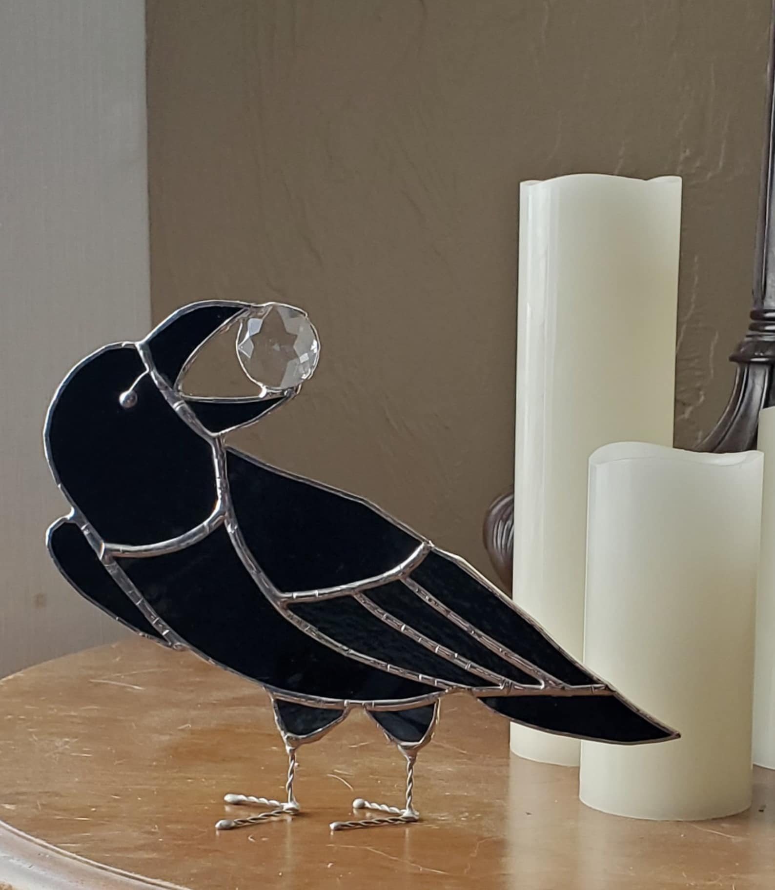Stained Glass Standing Crow - Etsy