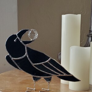 Stained Glass Standing Crow - Etsy