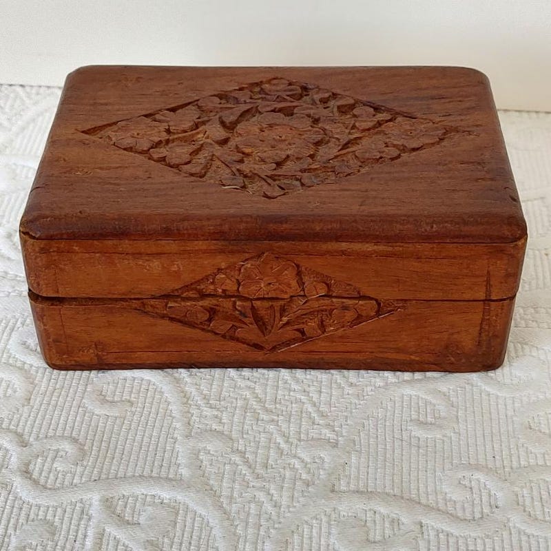 Vintage Lined Wood Box - Etsy