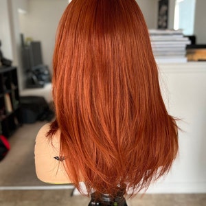 Golden Red Shag / Wolf Cut Human Hair Wig - 13x4/13x6/5x5 Lace Front ...