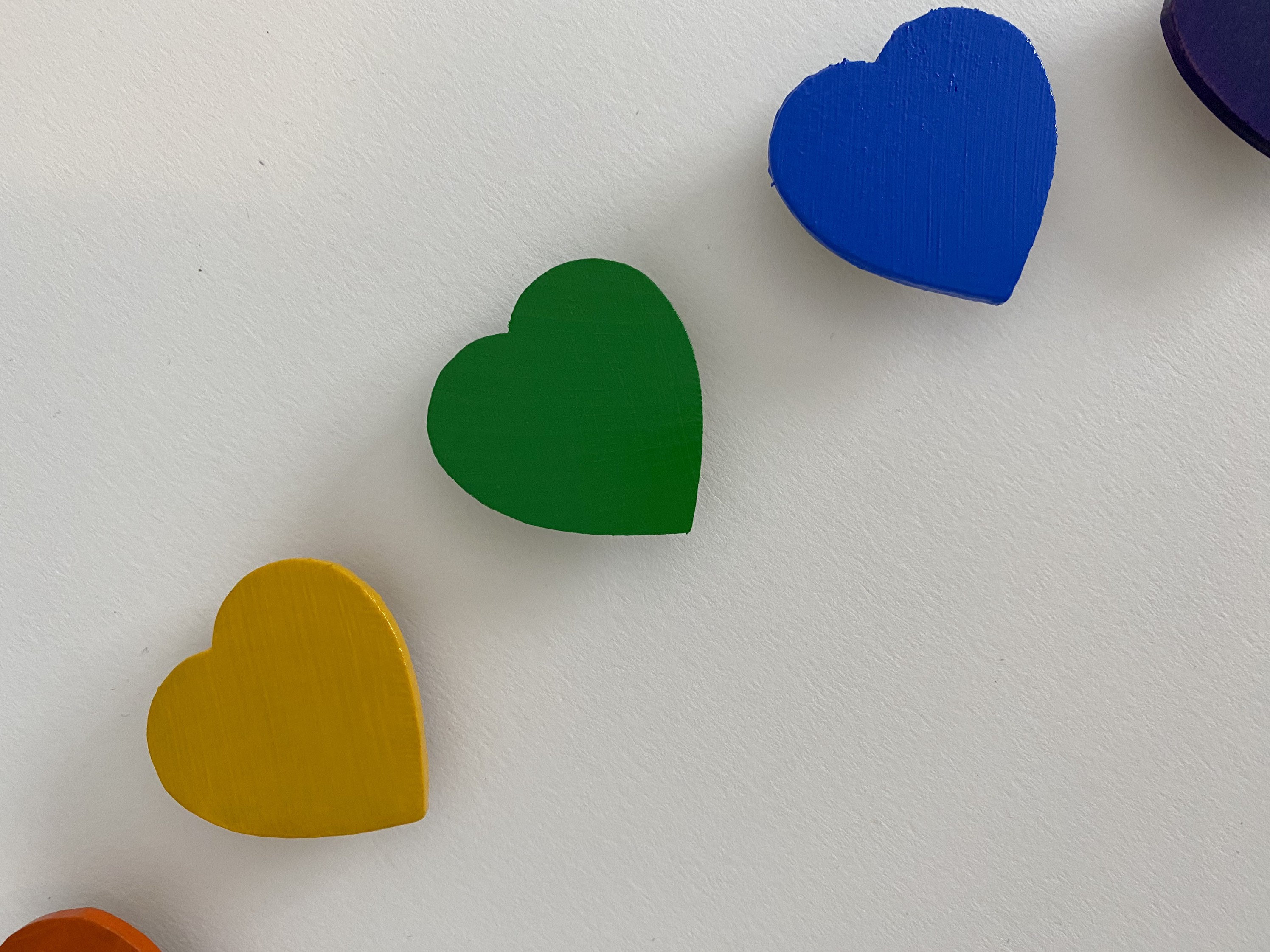 Rainbow Heart Magnets Hand Painted, Artistic Wood Love Ornaments ...