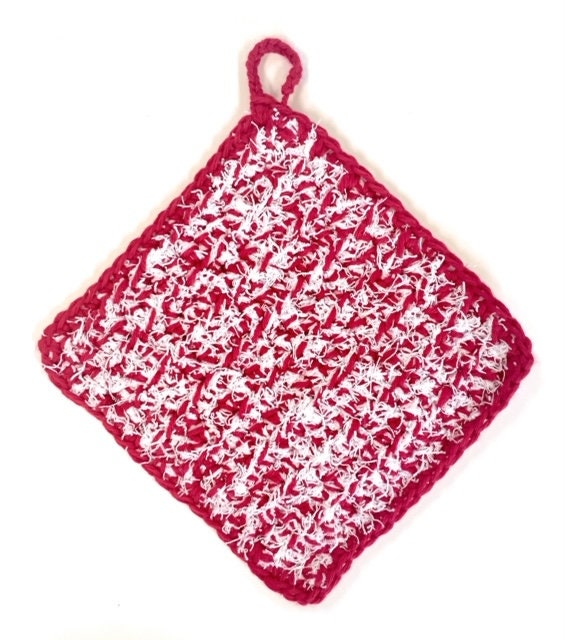Red and White Cotton Scrubby With Loop Zero Waste Trendy Birthday ...