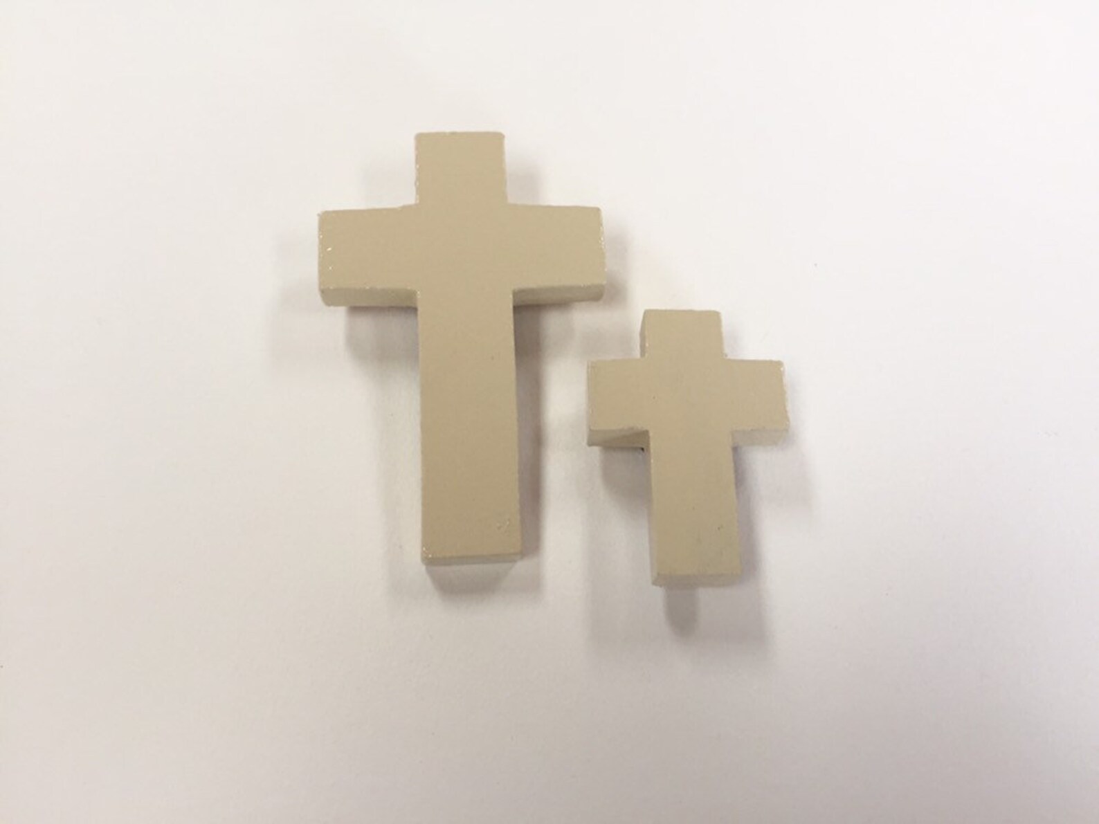 Wooden Cross Magnet Set of 2 Hand Painted White, Perfect Religious Gift ...