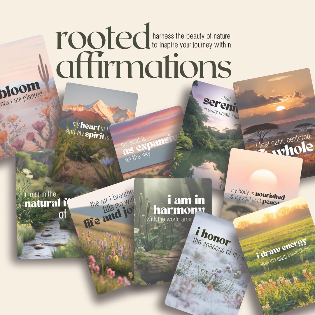 Nature Affirmation Cards | Printable Mindfulness and Well-being Deck ...