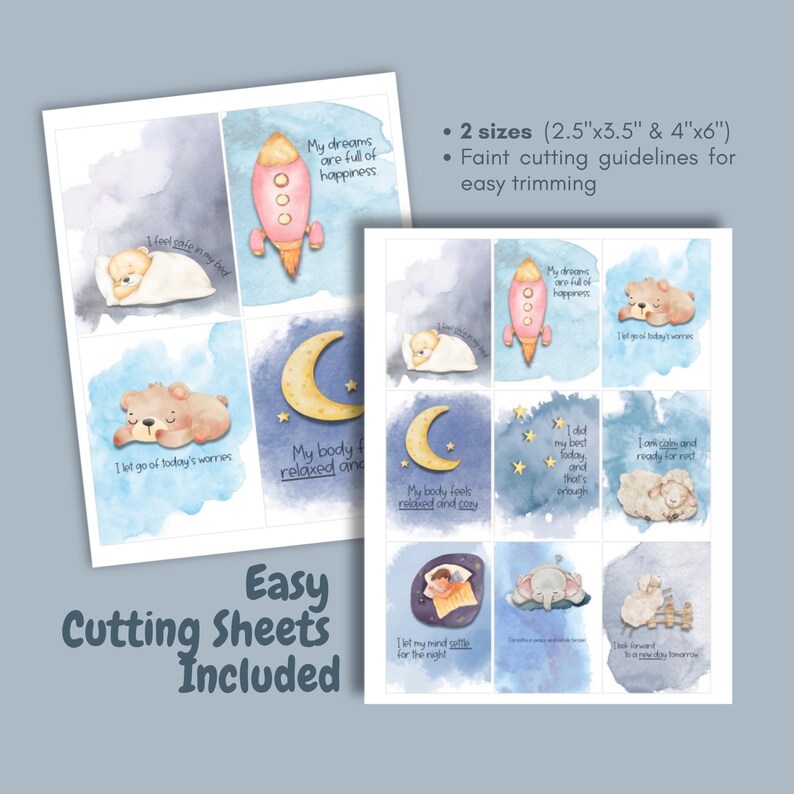 Kids Bedtime Affirmation Cards | Printable Sleep and Mindfulness Cards ...