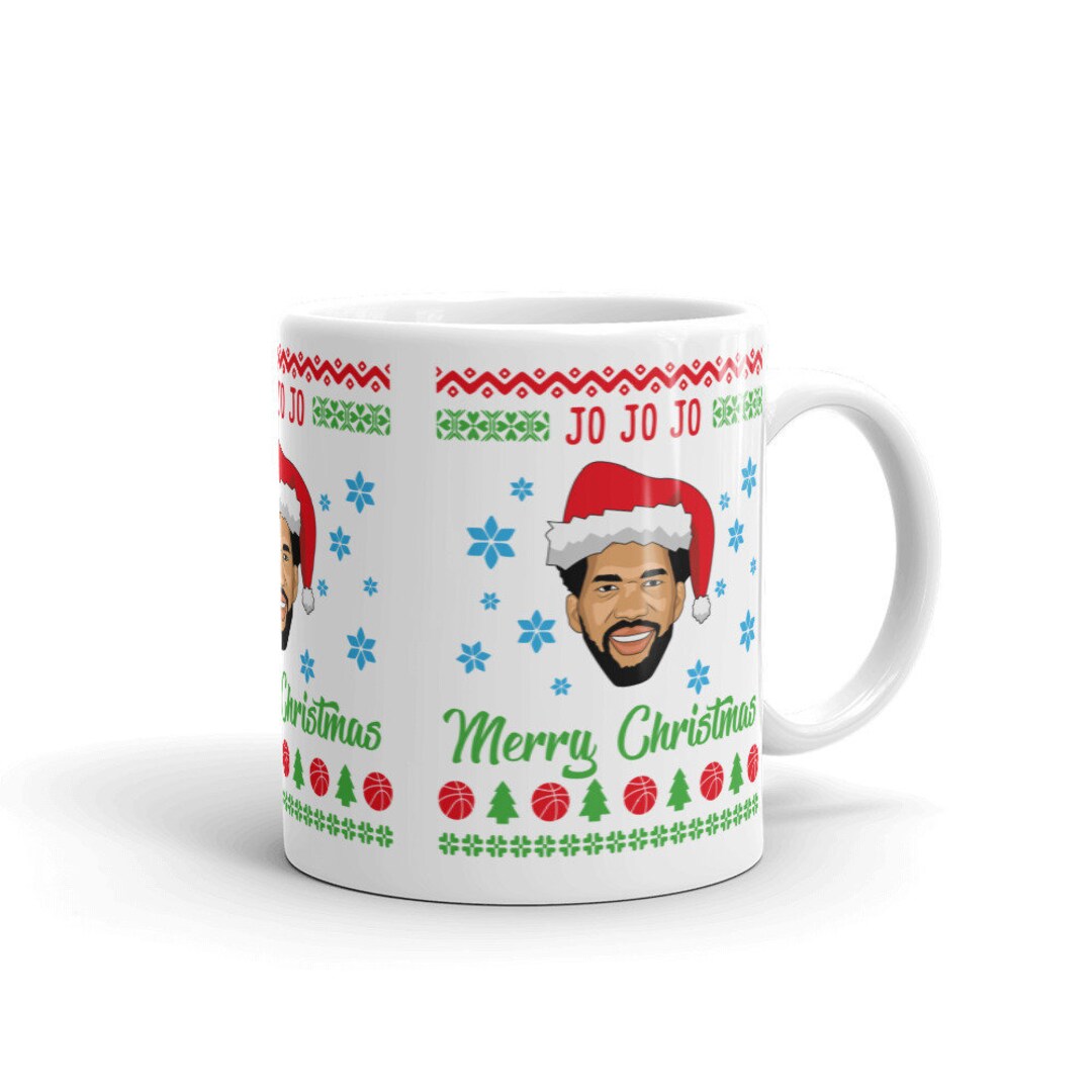 Joel Embiid Ugly Christmas Coffee Mug, 76ers Christmas Mug, Sixers ...