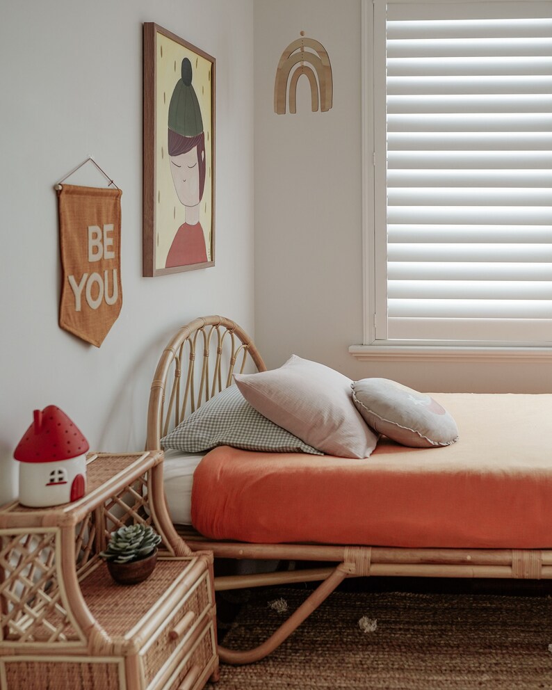 Rattan Mila King Single Bed | Etsy