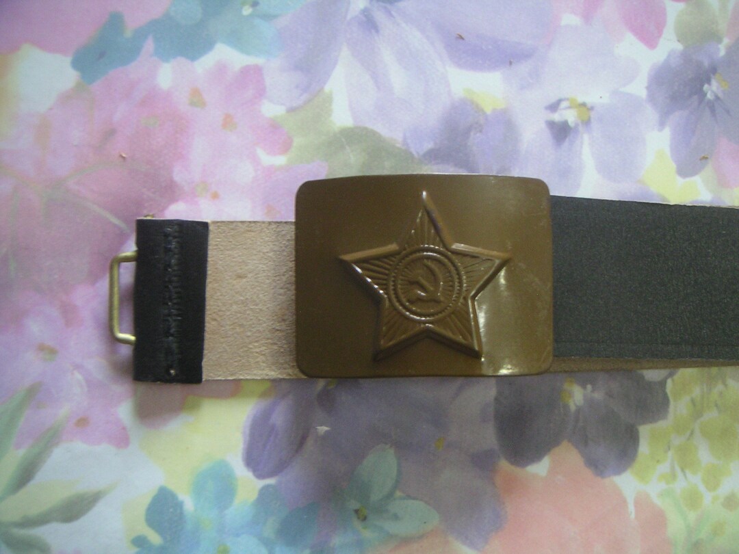 Soviet Army Soldiers Leather Field Belt Rare Finding - Etsy