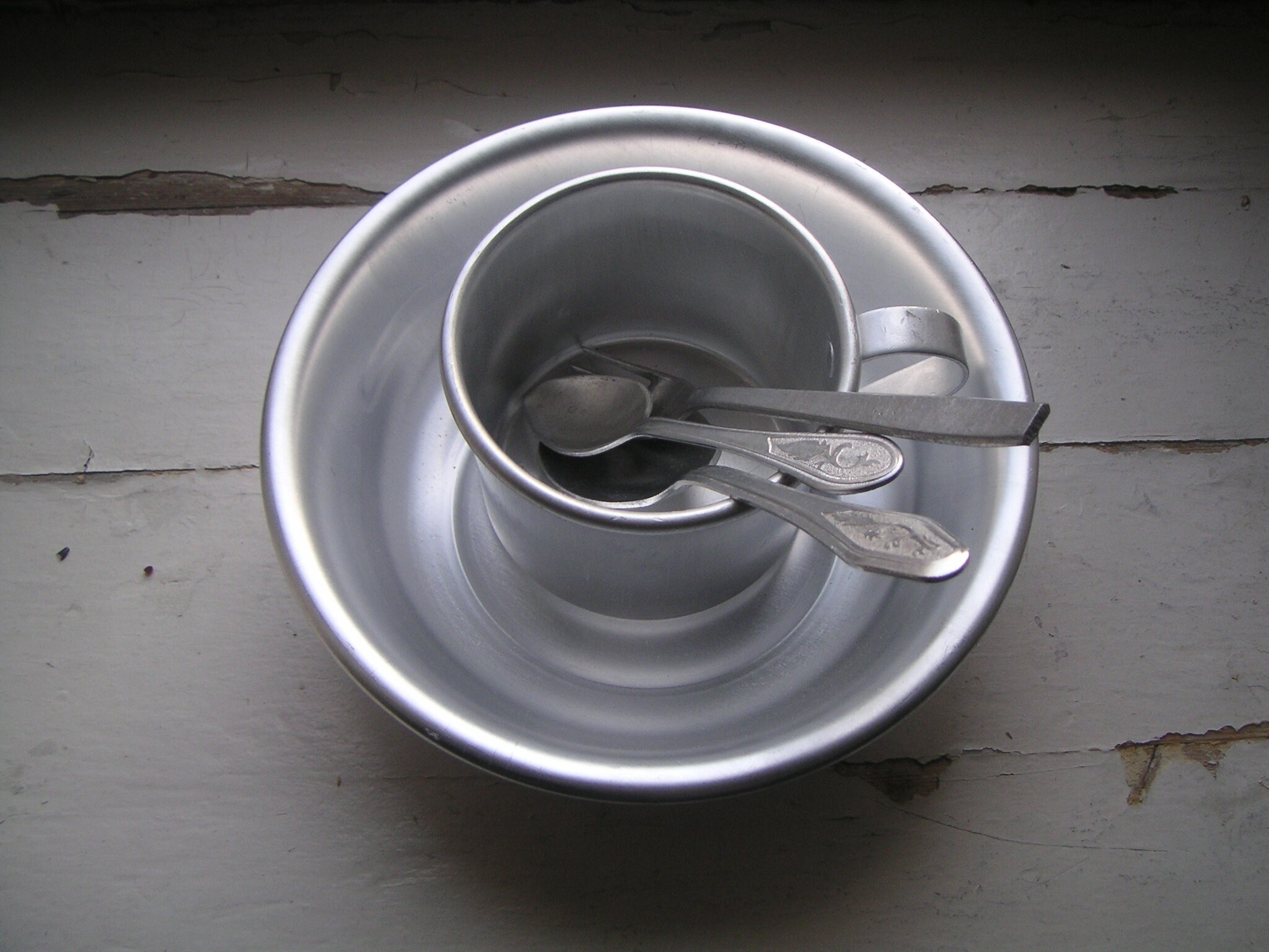 Kazakh Russian Soviet Army Aluminium Mess Kit: Cup, Plate, Fork and 2 ...