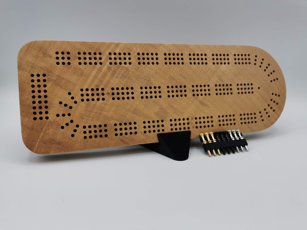 Extraordinary Cribbage Board 3 Track Made From Canadian Curly Maple ...