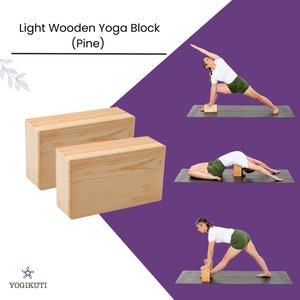 Light Pine Wooden Yoga Block(set of 2pc), Yoga Brick, Yoga Props ...