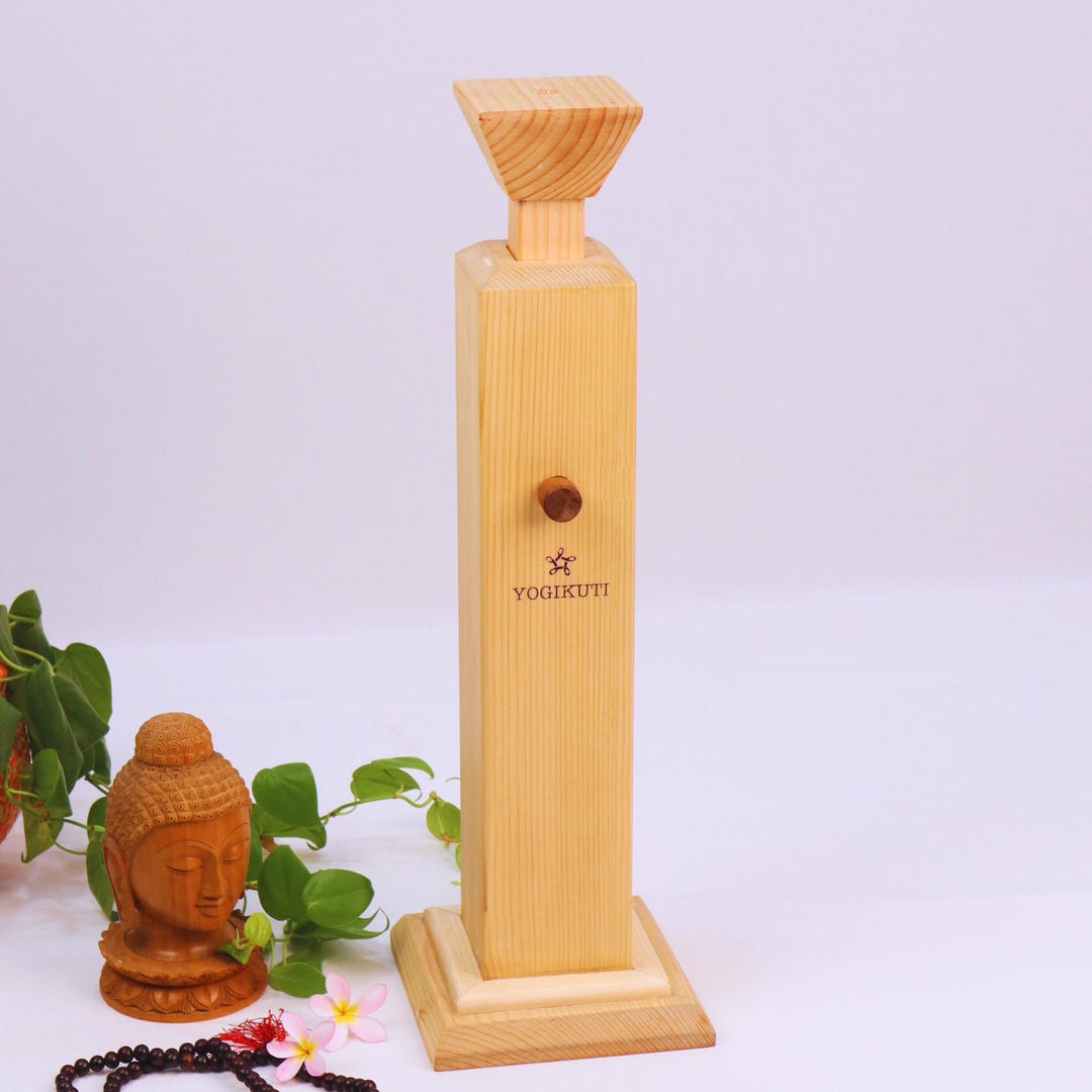 Trataka Candle Stand for Meditation Practice, Wooden Candle Holder ...