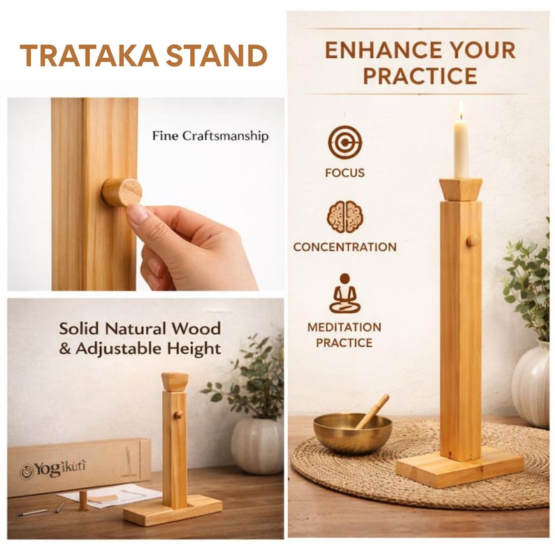 Wooden Trataka Candle Stand: Meditation Yoga Focus Aid - Etsy