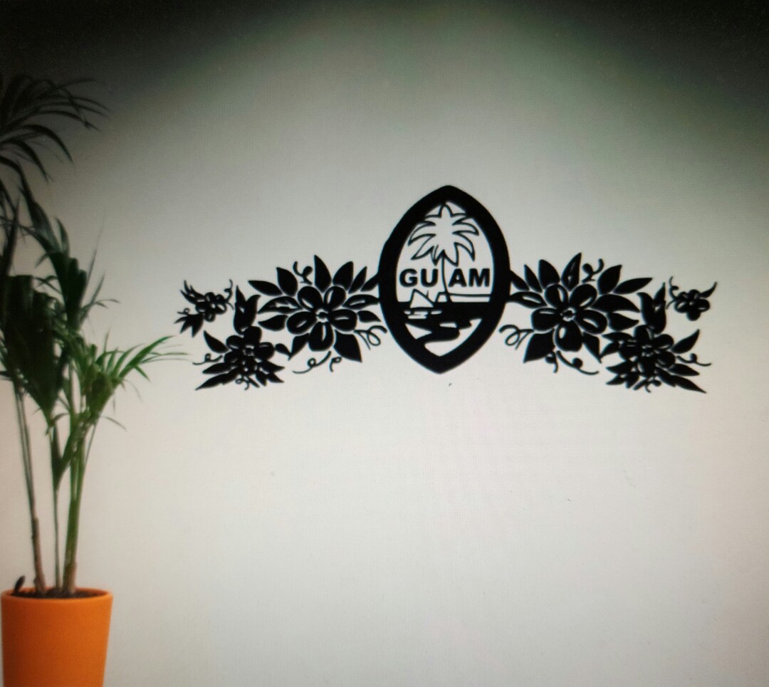 New Guam Seal With Flower Vinyl Decal Sticker - Etsy