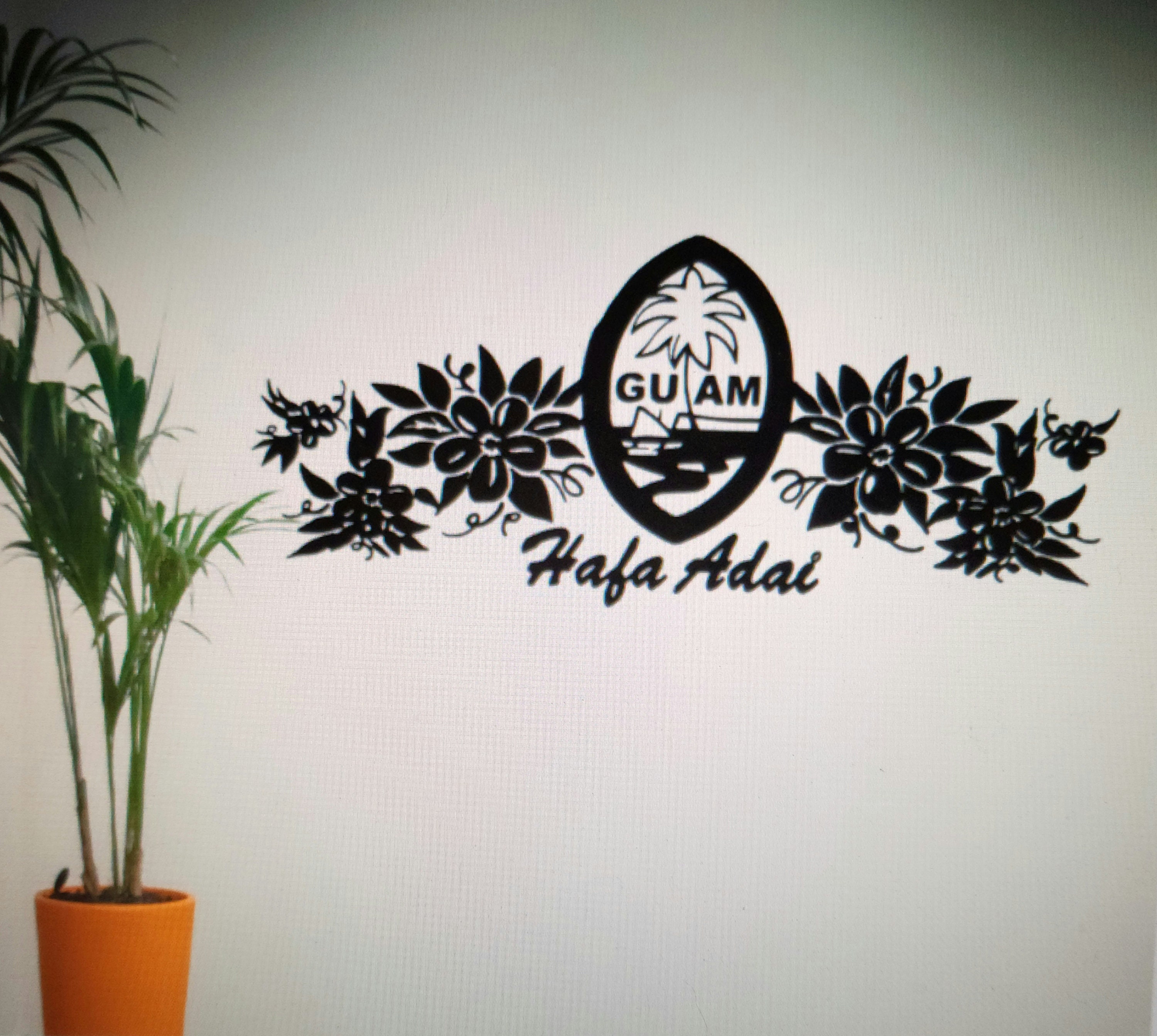New Guam Seal and Hafa Adai With Flower Vinyl Decal Sticker - Etsy