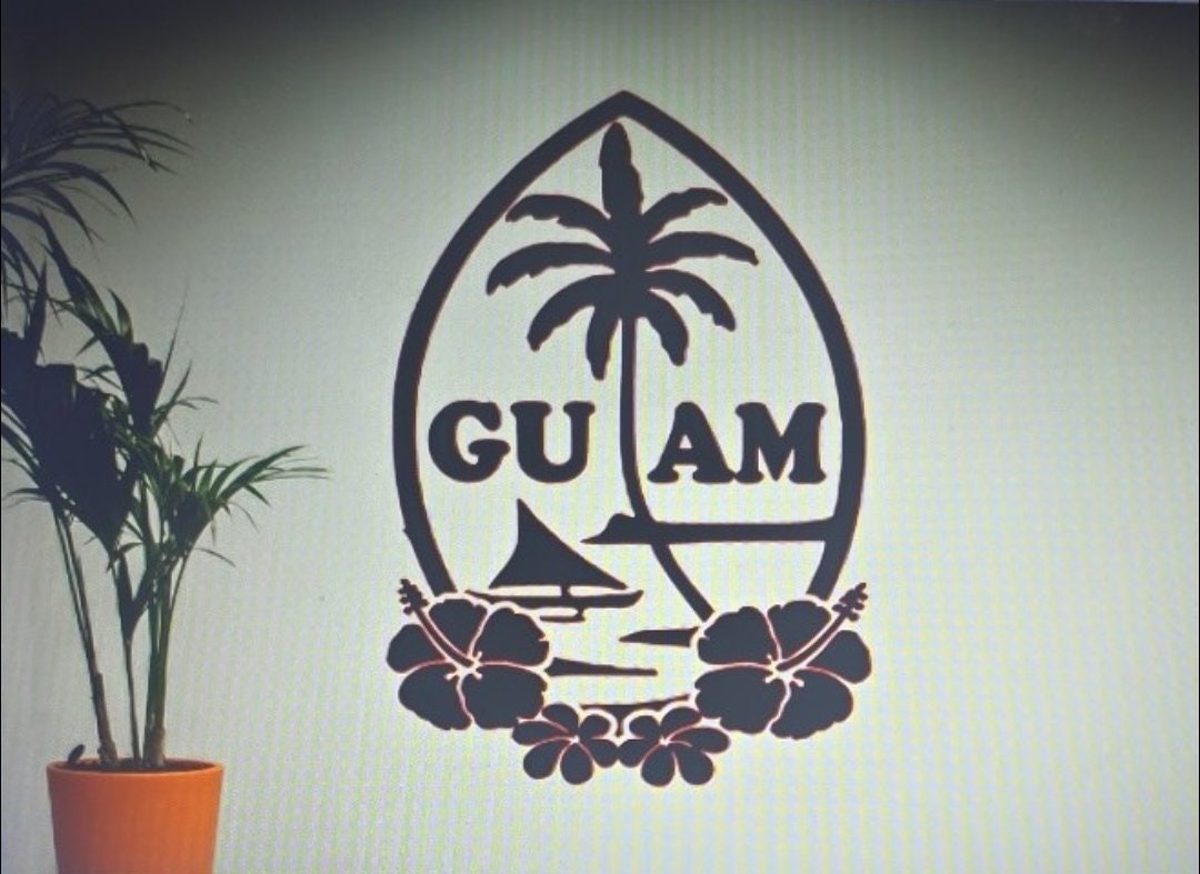 New 5/19/2024 Guam Seal/hibiscus Flower Decals Sticker Vinyl - Etsy