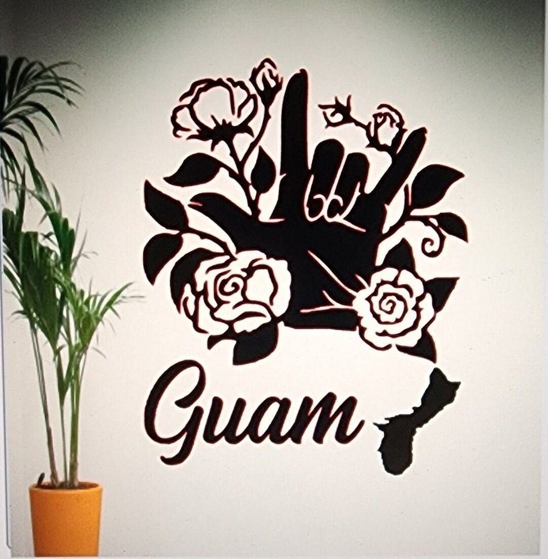 New Deaf Flower ASL & Guam, Map - Etsy