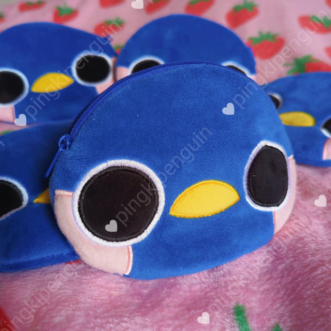 Kawaii Blue Penguin Plush Coin Pouch - Etsy