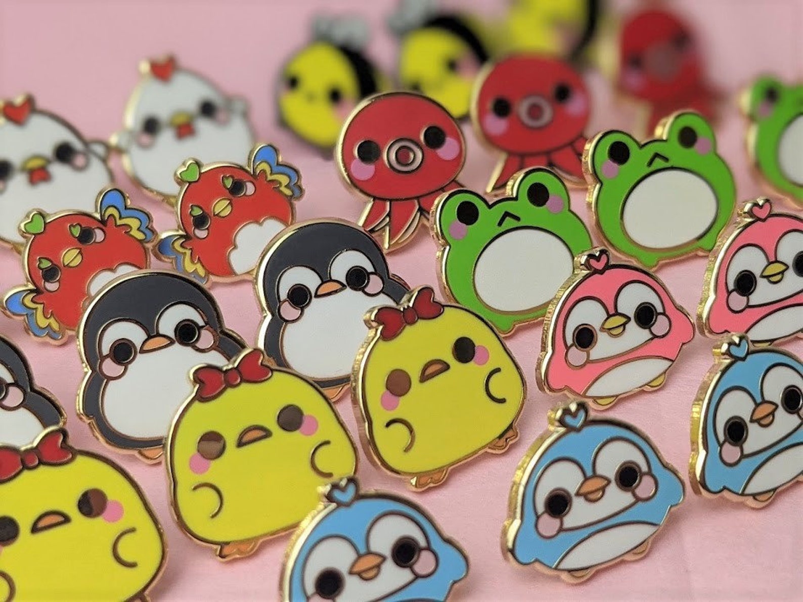Cute Kawaii Animal TINY Enamel Pins | Etsy