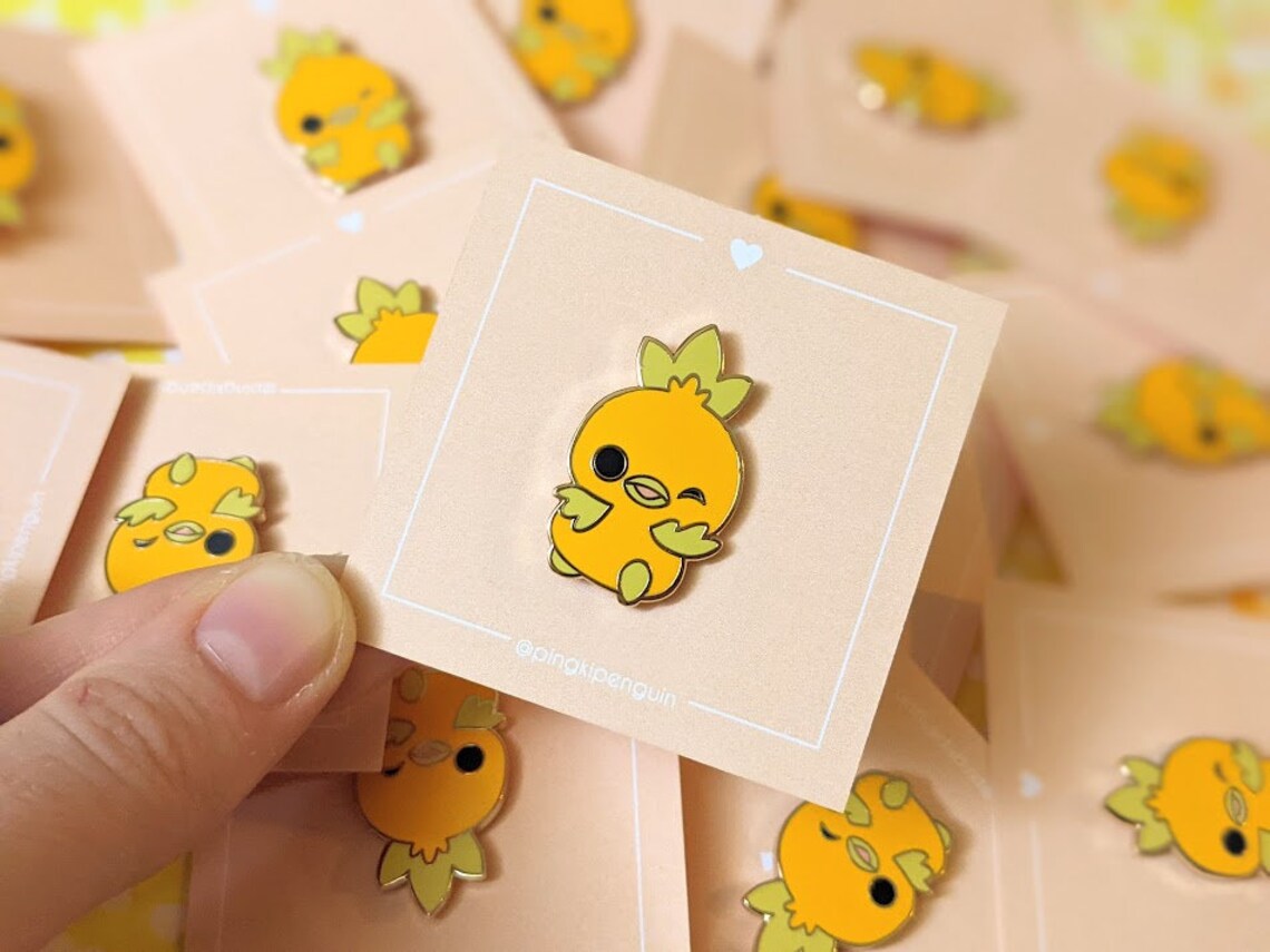 Cute Yellow Orange Chick Birb torchic Enamel Pin | Etsy