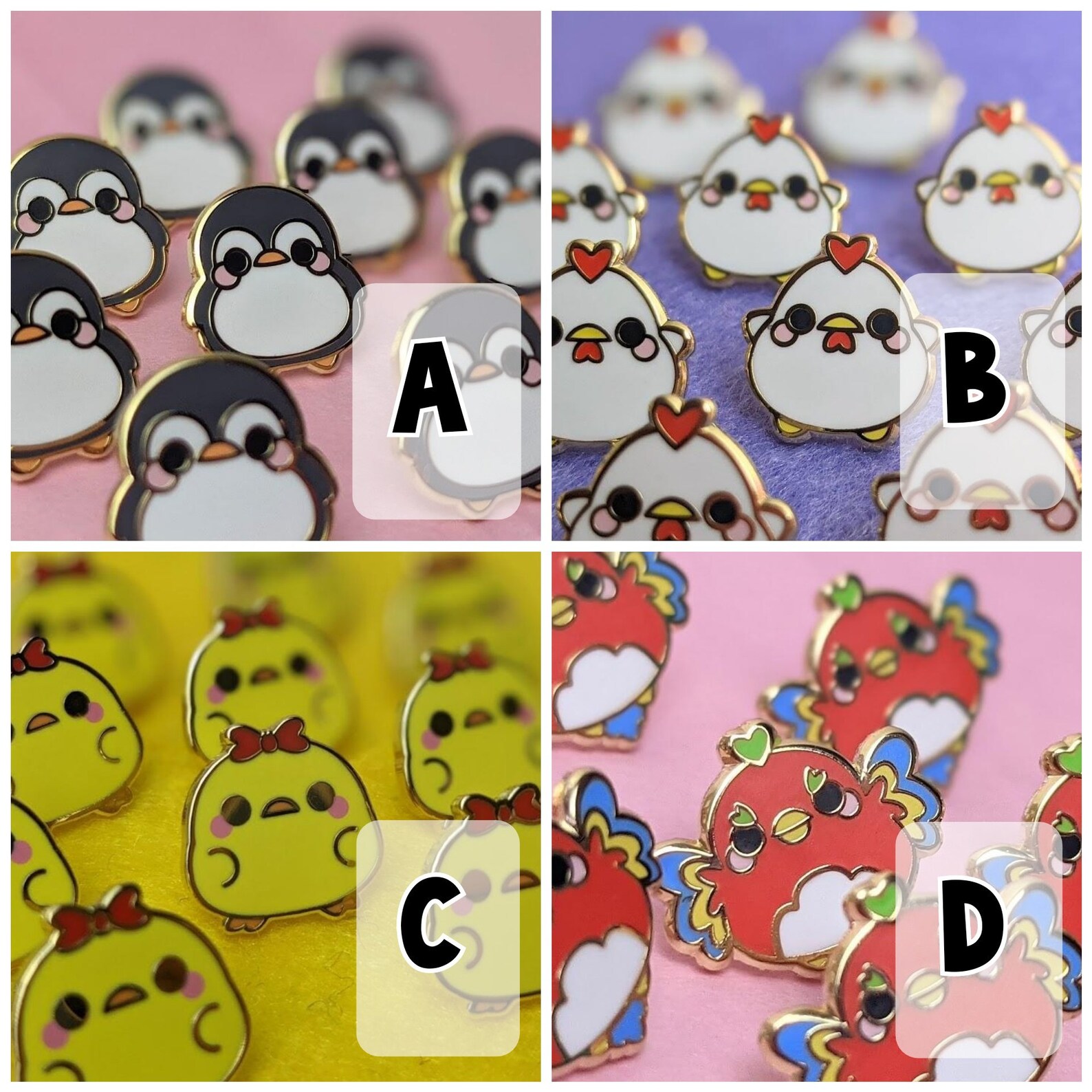 Cute Kawaii Animal TINY Enamel Pins - Etsy