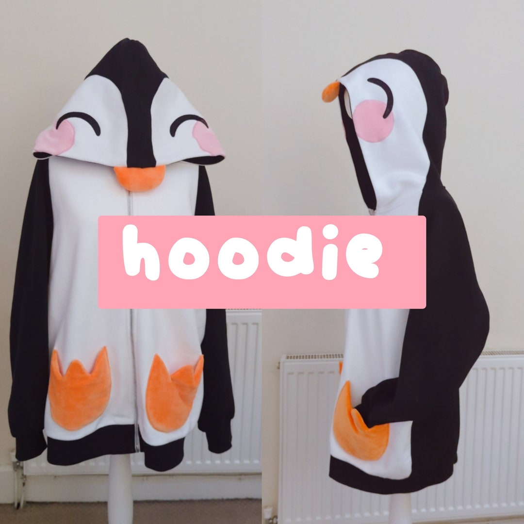 Pingki Penguin Zip Hoodie Cute Large - Etsy