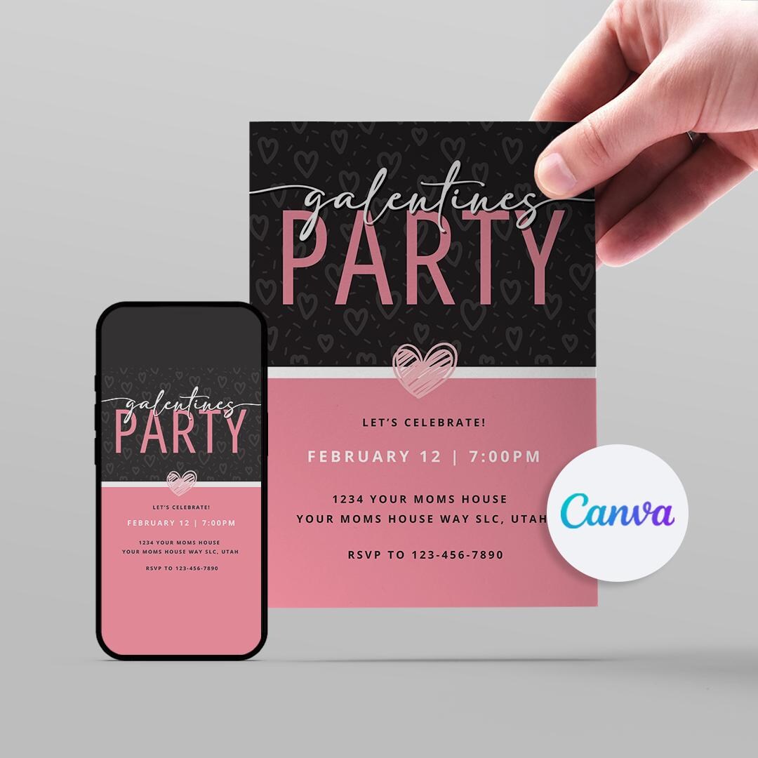 Valentine's Party Invite Template Galentines Party GNO Party Invitation ...