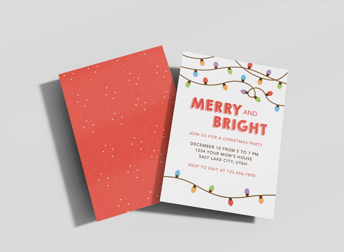 Fun Christmas Party Invite Template, Holiday Invite Template, Christmas ...