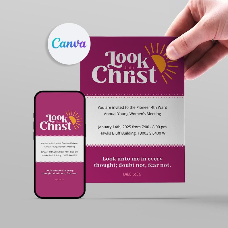 2025 LDS Youth Theme Invitation, Young Women Invite (digital) - Etsy