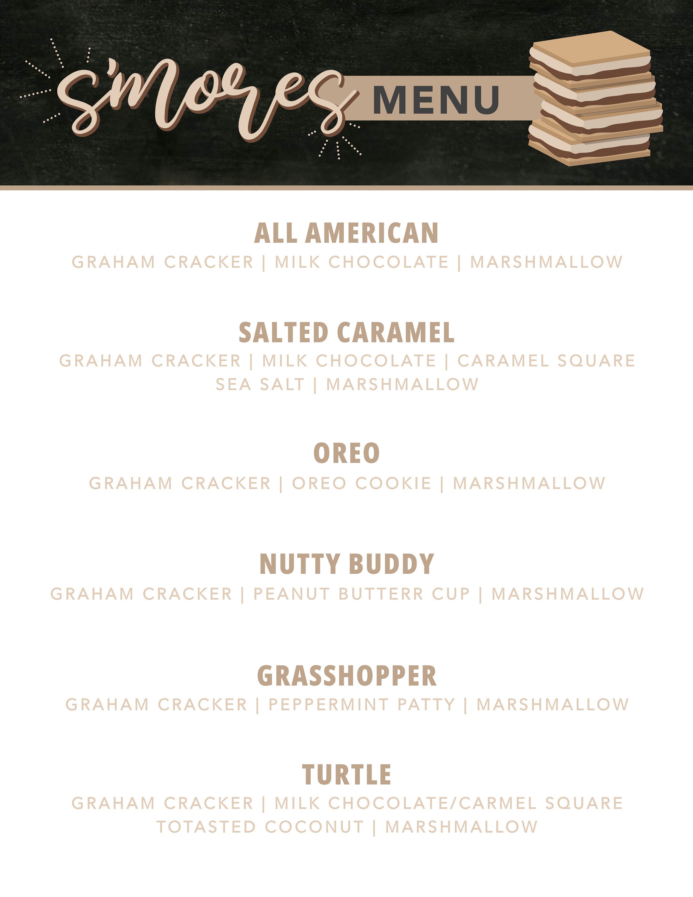 Smores Menu Template, S'mores Activity, Smores, Activity, Youth, Relief ...