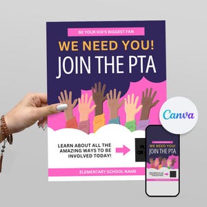 PTA Poster PTA Flyer Classroom Printable Handout Flyer School and ...