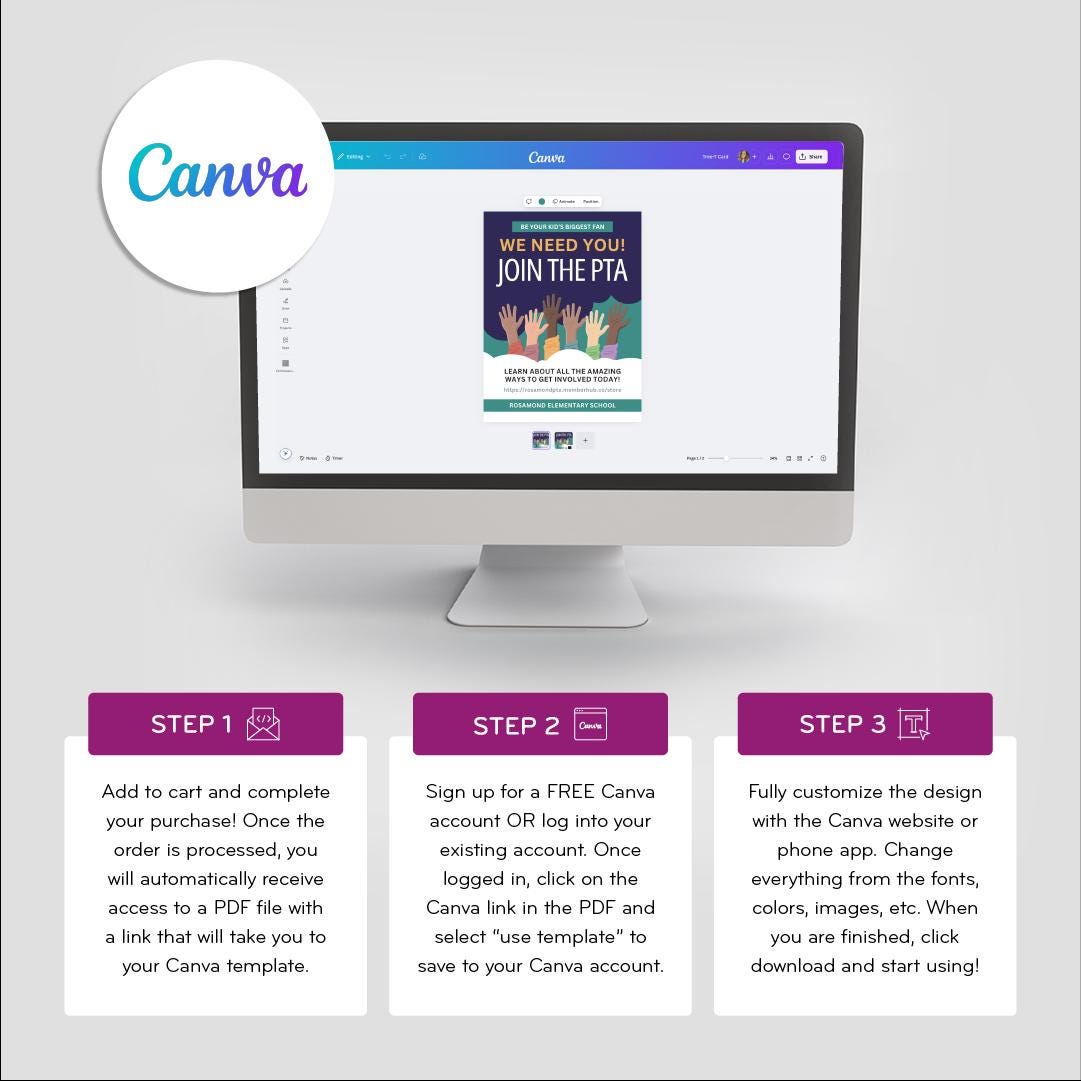 PTA Poster PTA Flyer Classroom Printable Handout Flyer School and ...