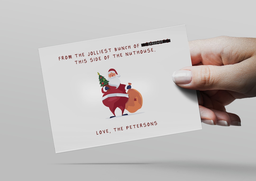 Funny Christmas Card Template, Holiday Card Template, Christmas Card ...