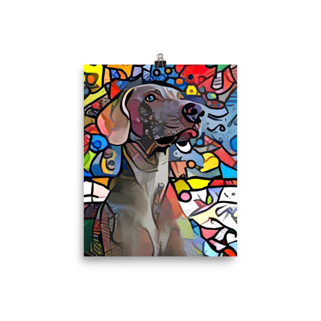 Digital Download Gray Great Dane Poster Digital Art Great Dane Colorful ...