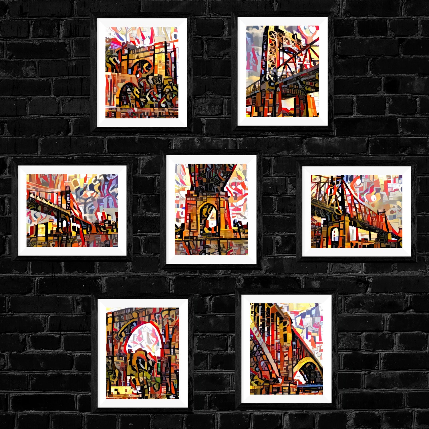 Digital Download New York City Bridge Cubism Style Art Prints NYC ...