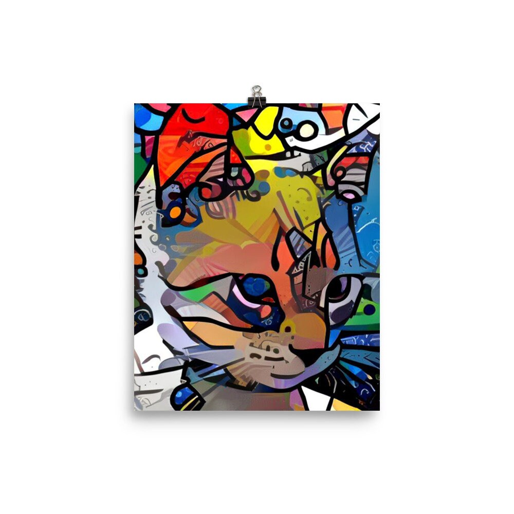 Digital Download Cat Cartoon Art Poster Vet Office Decor Digital Cat ...