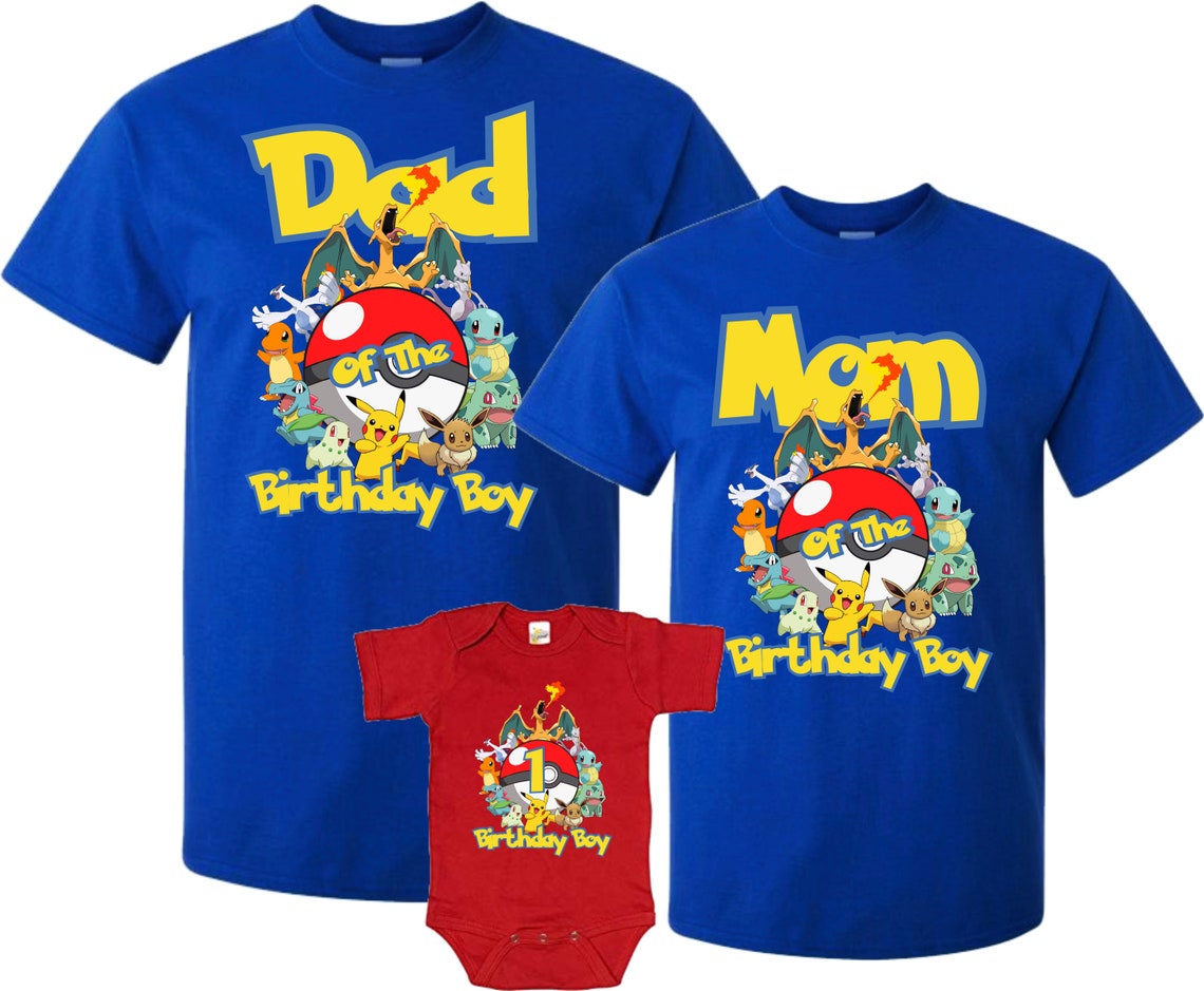 Custom Pokemon Birthday Shirt Cartoon Kids Toddler T-shirt - Etsy