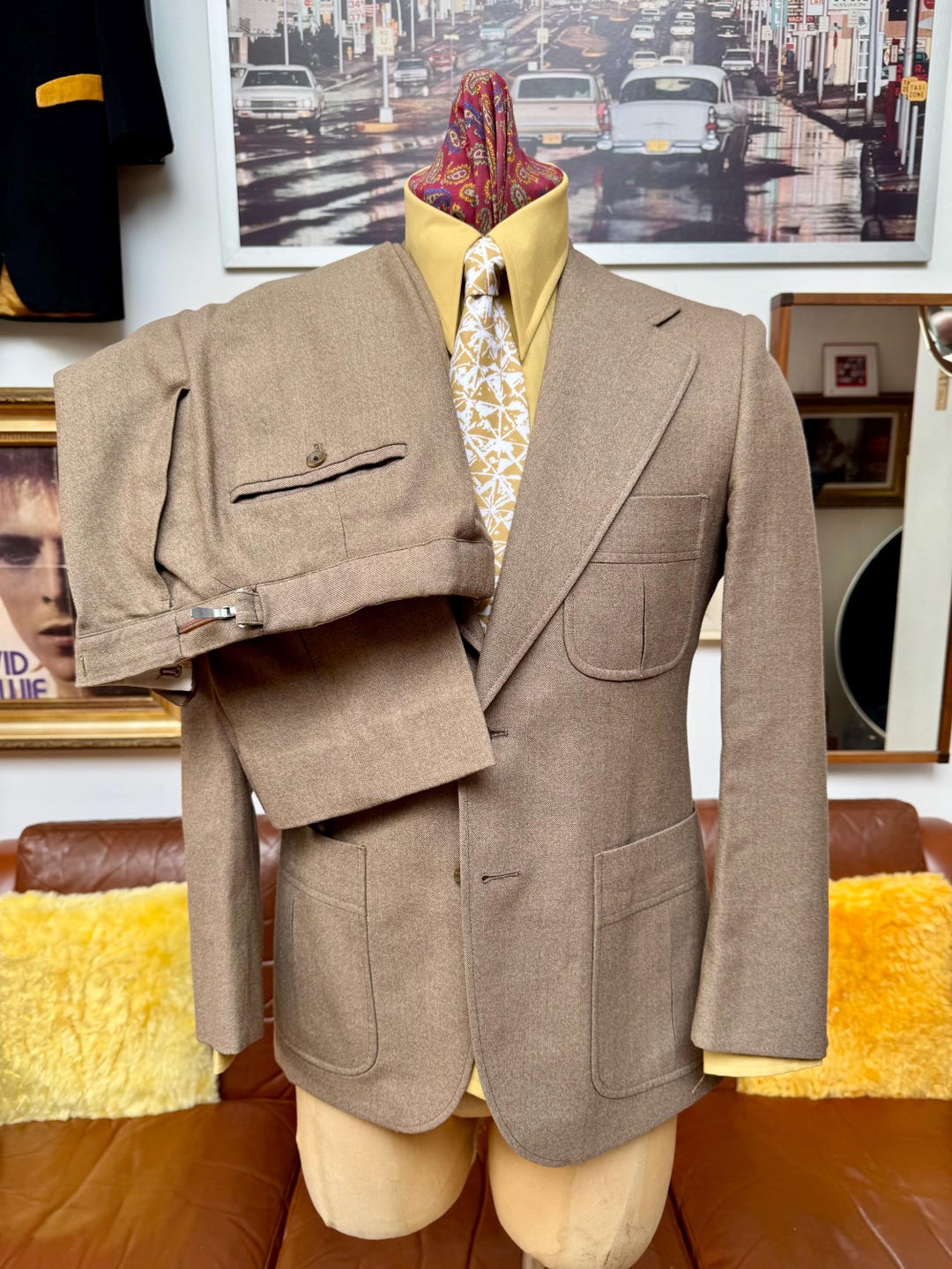 Stunning Vintage Early 1970’s 70’s Light Brown Dandy Sartorial 2 Piece ...