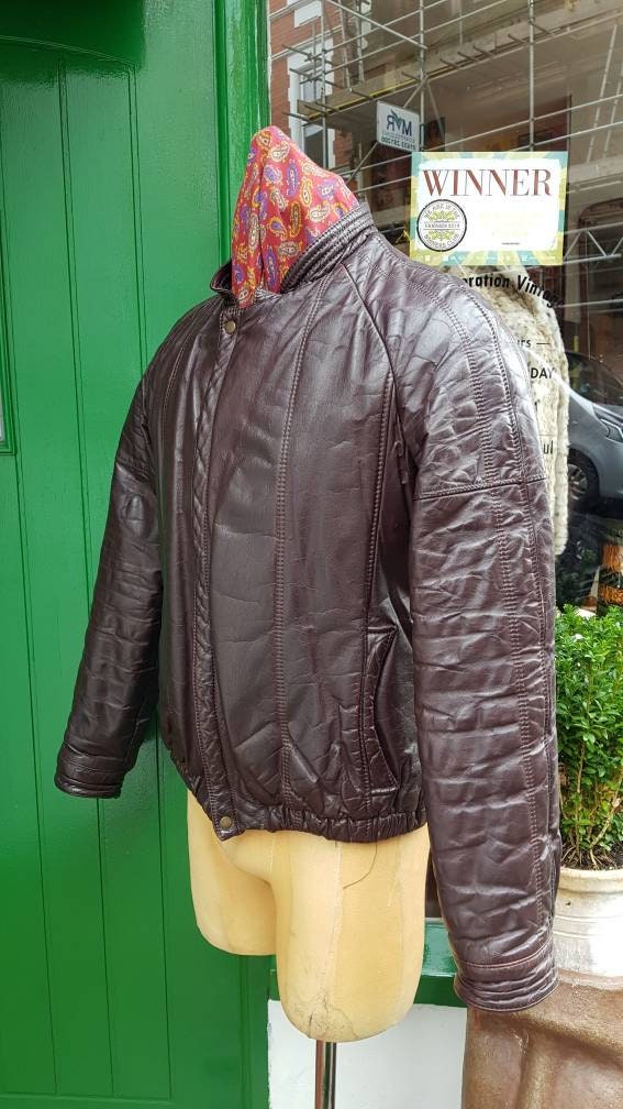 Vintage 1970s 80's Toff London Brown Crinkled Leather - Etsy