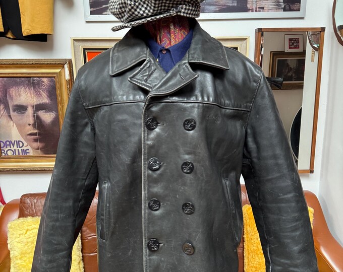 Really Cool Classic Schott USA Thick Heavy Black Leather Lightly ...