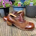 Amazing Vintage 1970s 70’s Brown Suede Leather Two Tone Stacked Heel ...
