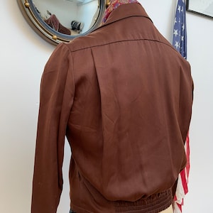 Superb Original Vintage 1950s 50’s Penney’s Brown Gabardine Silk Lined ...